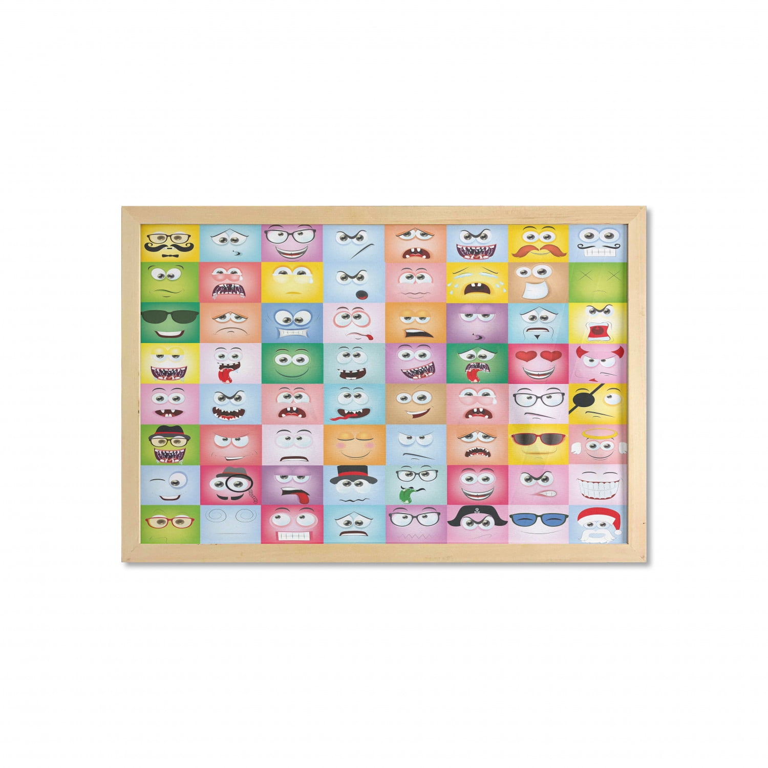 Humor Wall Art with Frame, Internet Cartoon Meme Funny Culture Facial ...