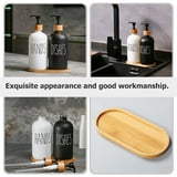 Raindrops Glass Shampoo Dispenser with Pump and Wood Tray for Stable ...