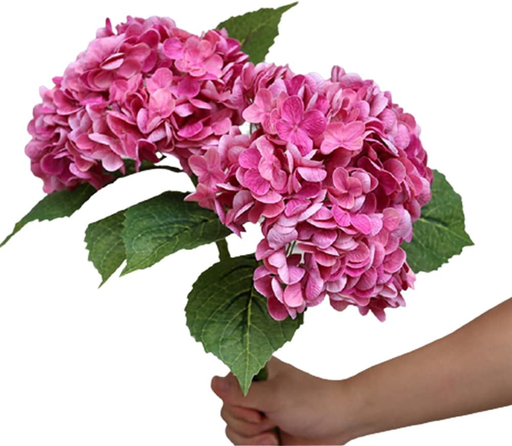 HAOSHICS 3Pcs Artificial Hydrangea, Fake Hydrangea Bouquets,Silk ...