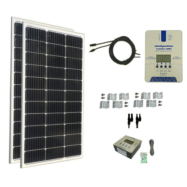 200-Watt Monocrystalline Solar Panel with TrakMax MPPT 40 Amp Charge ...