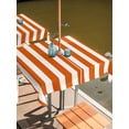 Burnt Orange Striped Table Cloth Rectangle Outdoor Tablecloth ...