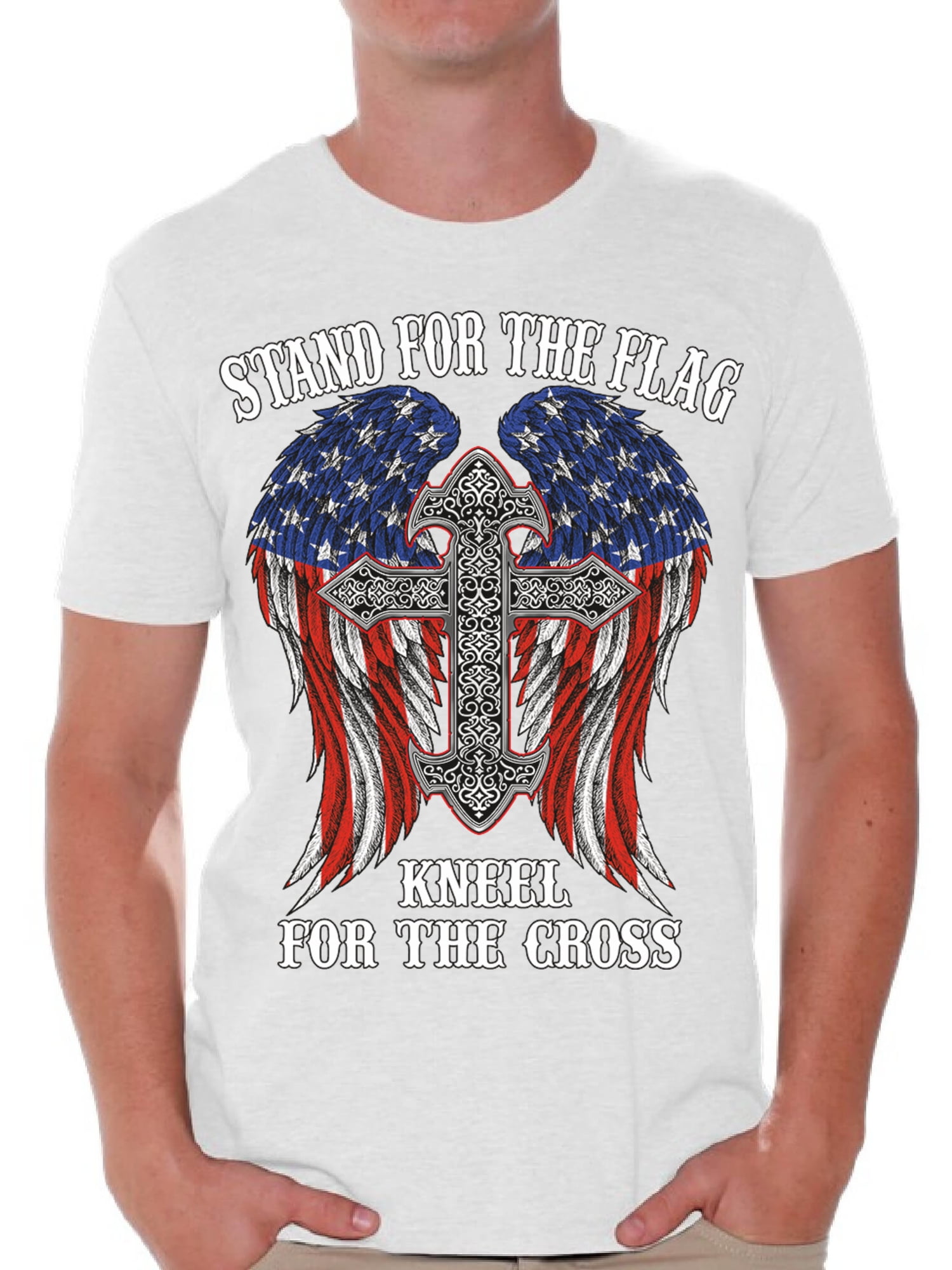 Awkward Styles Patriotic Shirt for Men Stand For the Flag Kneel For the ...