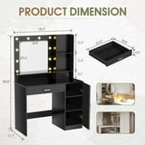 Furmax Vanity Desk with Lights and Mirror Makeup Vanity Table Set with ...
