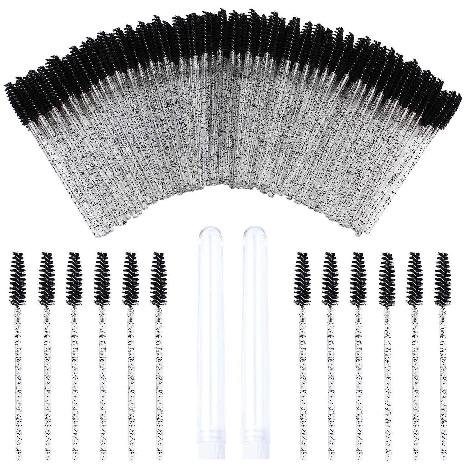 300Pcs Disposable Crystal Mascara Wand Eyelash Brush Applicator Diamond ...