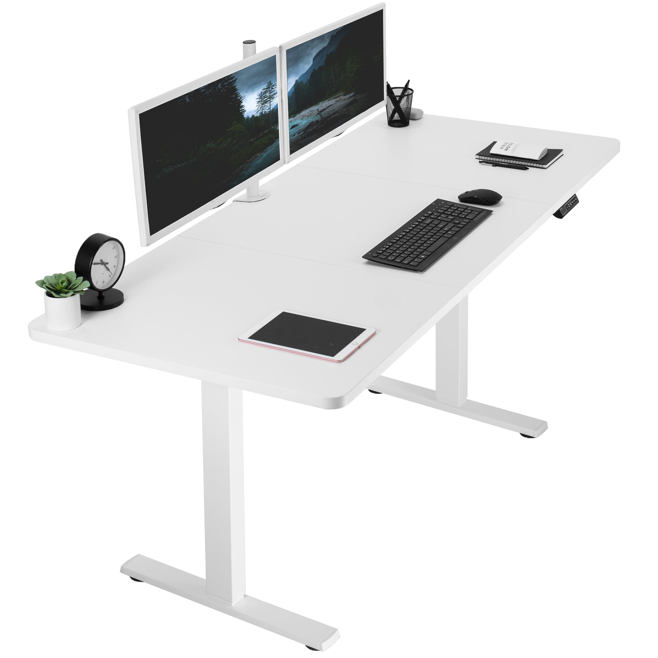 VIVO Electric 71” x 30” Stand Up Desk Workstation, White Table Top ...