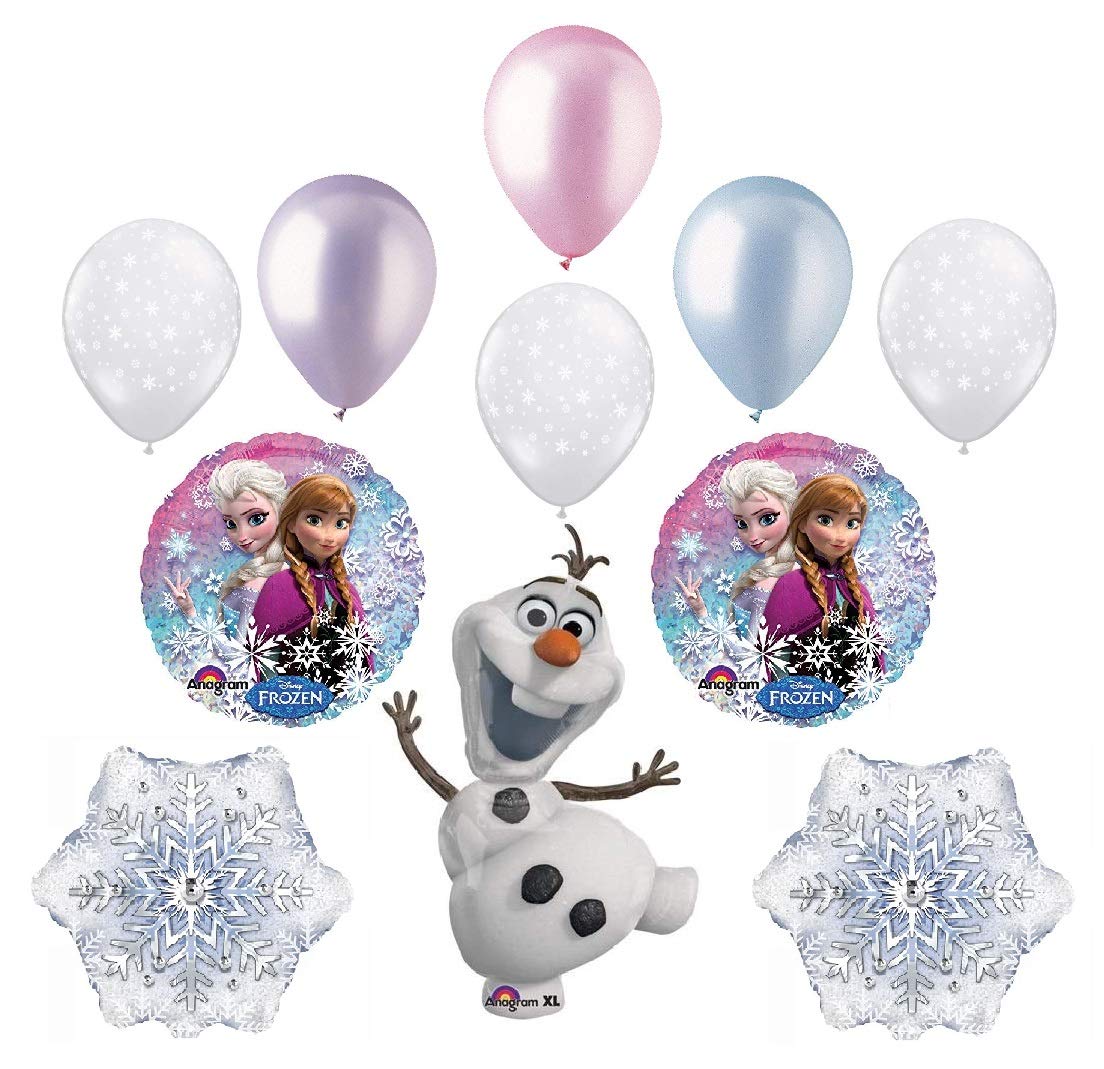 Frozen Anna ELSA Olaf Snowman Snowflake 11 Piece Birthday Party ...