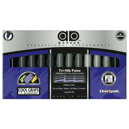 CHARTPAK, INC. AD12SETCG AD MARKER 12 COLOR COOL GREY SET | Walmart Canada
