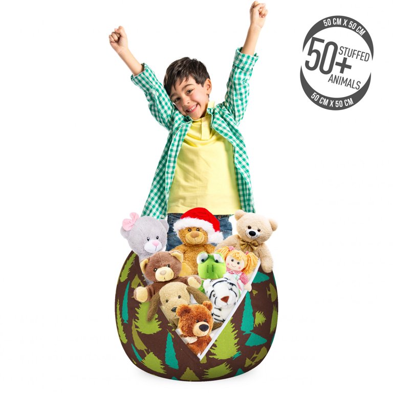 Pine Tree Storage Toy Bag Chair, Spruce Autumn Forest Trees
