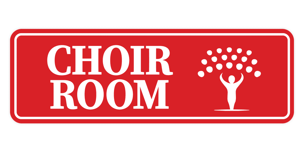 Standard Choir Room Sign (Red) - Large - Walmart.com