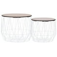 vidaXL Coffee Table 2 pcs Round End Table Sofa Table Living Room ...