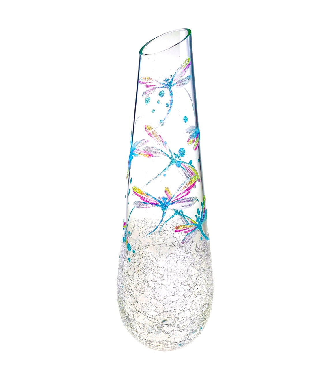 Victoria Bella 7339/320/CDF 12.75"-Height Glass Vase "Color Dragonflies ...