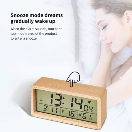 Solid Wood Clock Simple Clock Luminous Bedside office Clock Large ...