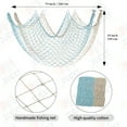 ZUEXT Decorative Fishing Net Beige and Blue Cotton 80x40 Inch, Nautical ...