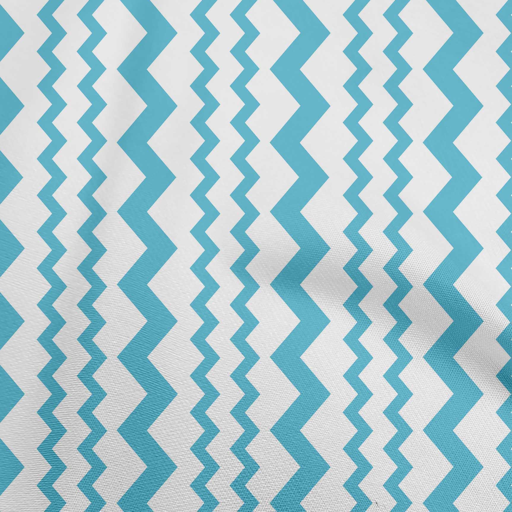 oneOone Cotton Cambric Light Blue Fabric Vertical Chevron Sewing ...