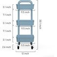 3-Tier Rolling Metal Storage Organizer - Mobile Utility Cart with ...