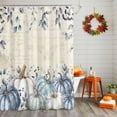 Bathroom Shower Curtain Thanksgiving Pumpkin Harvest Waterproof Shower ...
