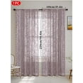 1PC Lavender Floral Lace Sheer Curtain 39W x 98L (100x250cm) - Scallop ...