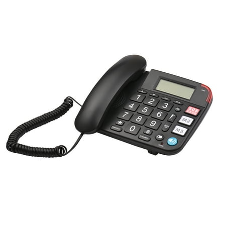 Walmeck Desktop Corded Landline Phone Fixed Telephone Big Button for Elderly Seniors Phone with ...