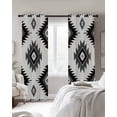 Black Aztec Blackout Curtains, Light Blocking Print Window Curtains ...