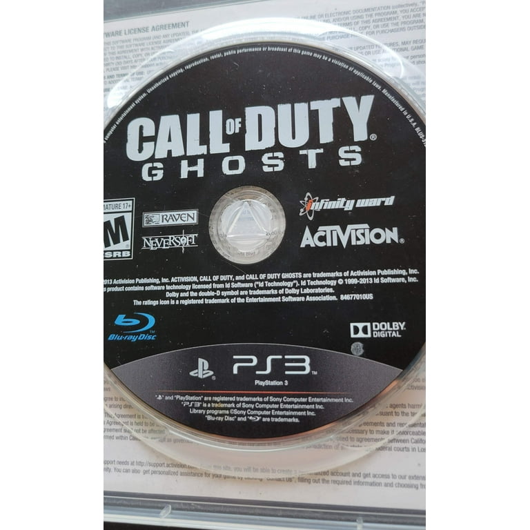 Pre Owned Call Of Duty GHOSTS 2013 Sony PlayStation 3 PS3 Great Shape Tested Working Walmart