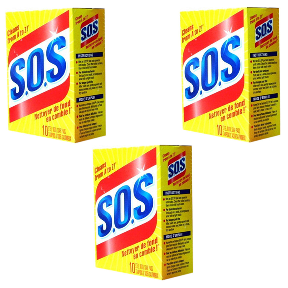 SOS Steel Wool Pads (10 Pads In 1 Pack) (Pack of 3) | Walmart Canada