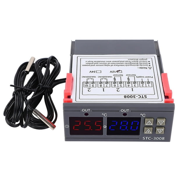 Controlador de temperatura y humedad con 2 NTC STC-3008, controlador de higrostato de ...