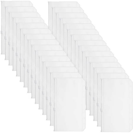 A6 Clear PVC Zipper Binder Pocket Envelopes 6 Holes Loose Leaf Bag ...