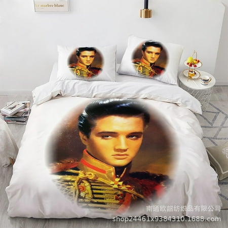 Elvis Presley Quilt Cover Suit, Three-piece Set, Bedding, 3D Printing ...