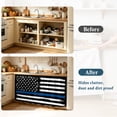 Blue American Flag Cabinet Curtains 28"W x 35"L,Dustproof Sink Skirt ...