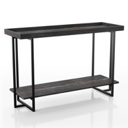 Furniture of America Neli Rustic Wood 1-Shelf Console Table in Black ...