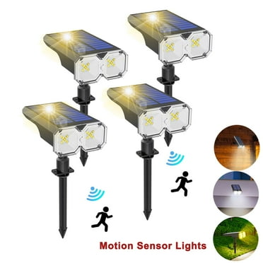 2 Pack Waterproof 33 LED Solar Powered PIR Motion Sensor Wall Light with 3 Intelligient Modes ...