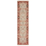 SAFAVIEH Chelsea Quinlan Traditional Wool Area Rug, Ivory/Red, 5'6" x 5 ...