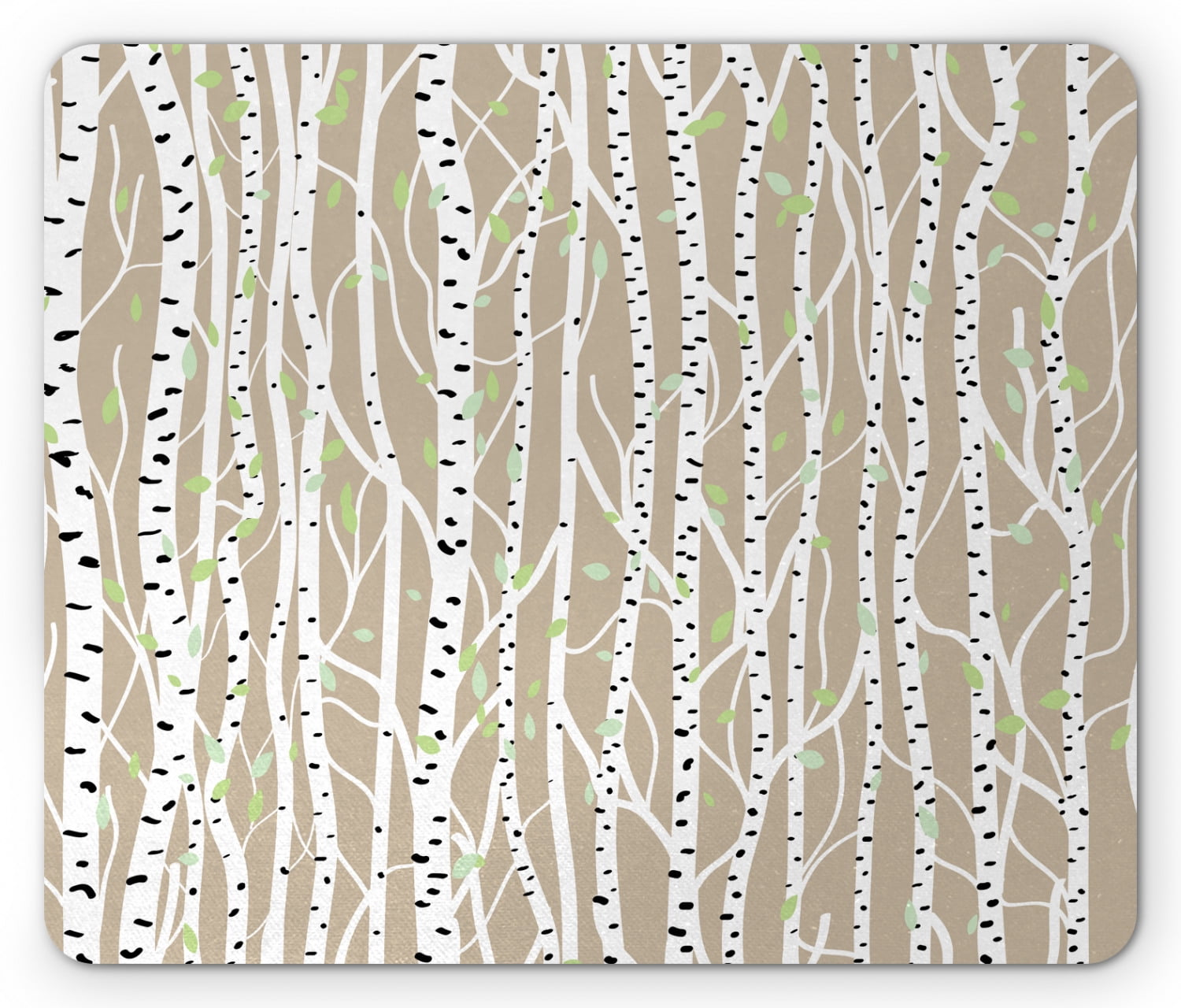 Birch Tree Mouse Pad, Forest Fresh Foliage Nature Abstract Tree Trunks ...