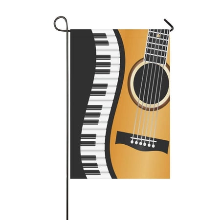 YUSDECOR Piano Keyboards Guitar Garden Flag Outdoor Flag 12x18 inch ...