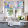 Blue Purple Oil Painting Valance Curtain 1 Panel, Abstarct Gradient ...