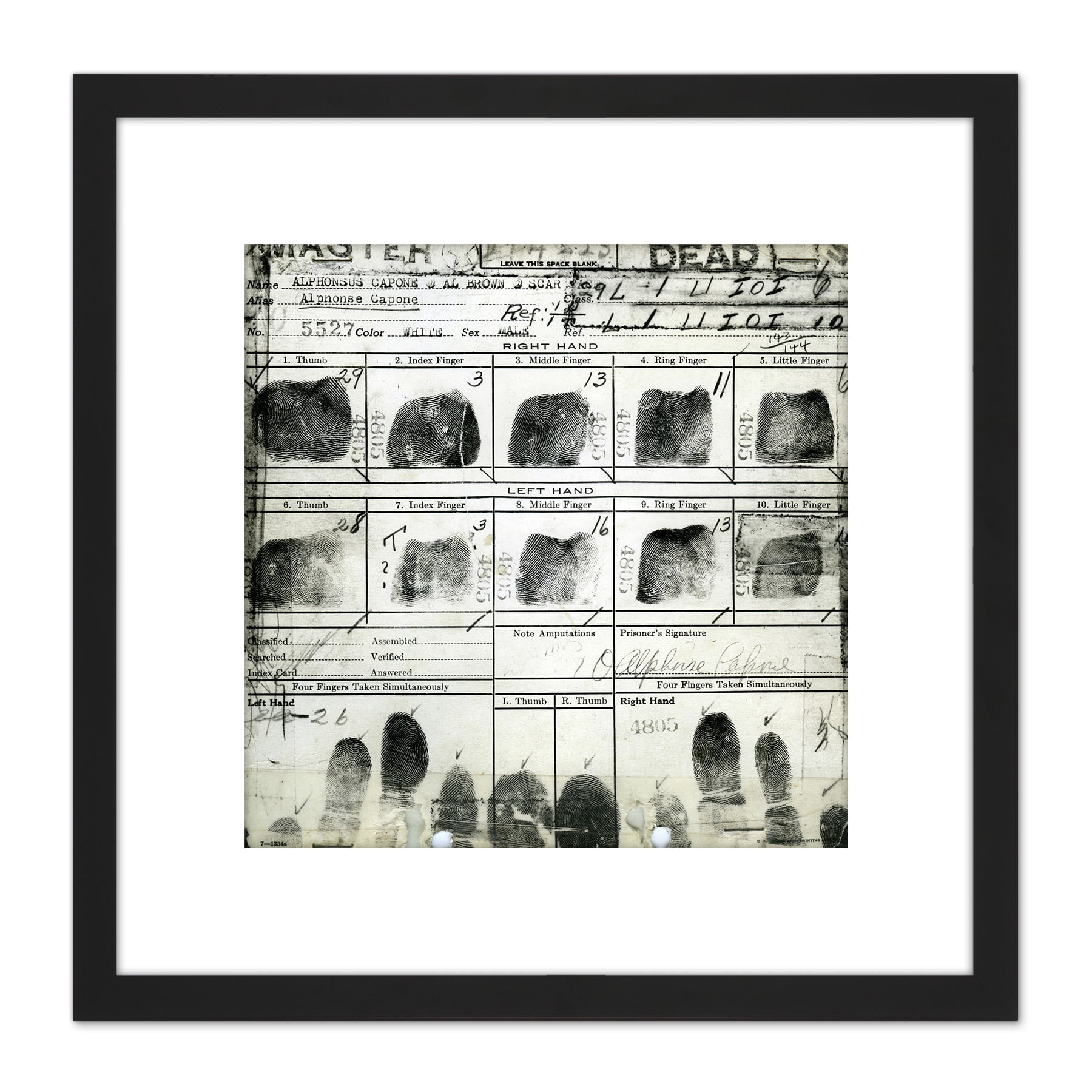 Al Capone's Finger Record Mafia 8X8 Inch Square Wooden Framed Wall Art ...