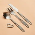TOAKS Three-Piece Polished Head Titanium Cutlery Set with Matte Finish ...