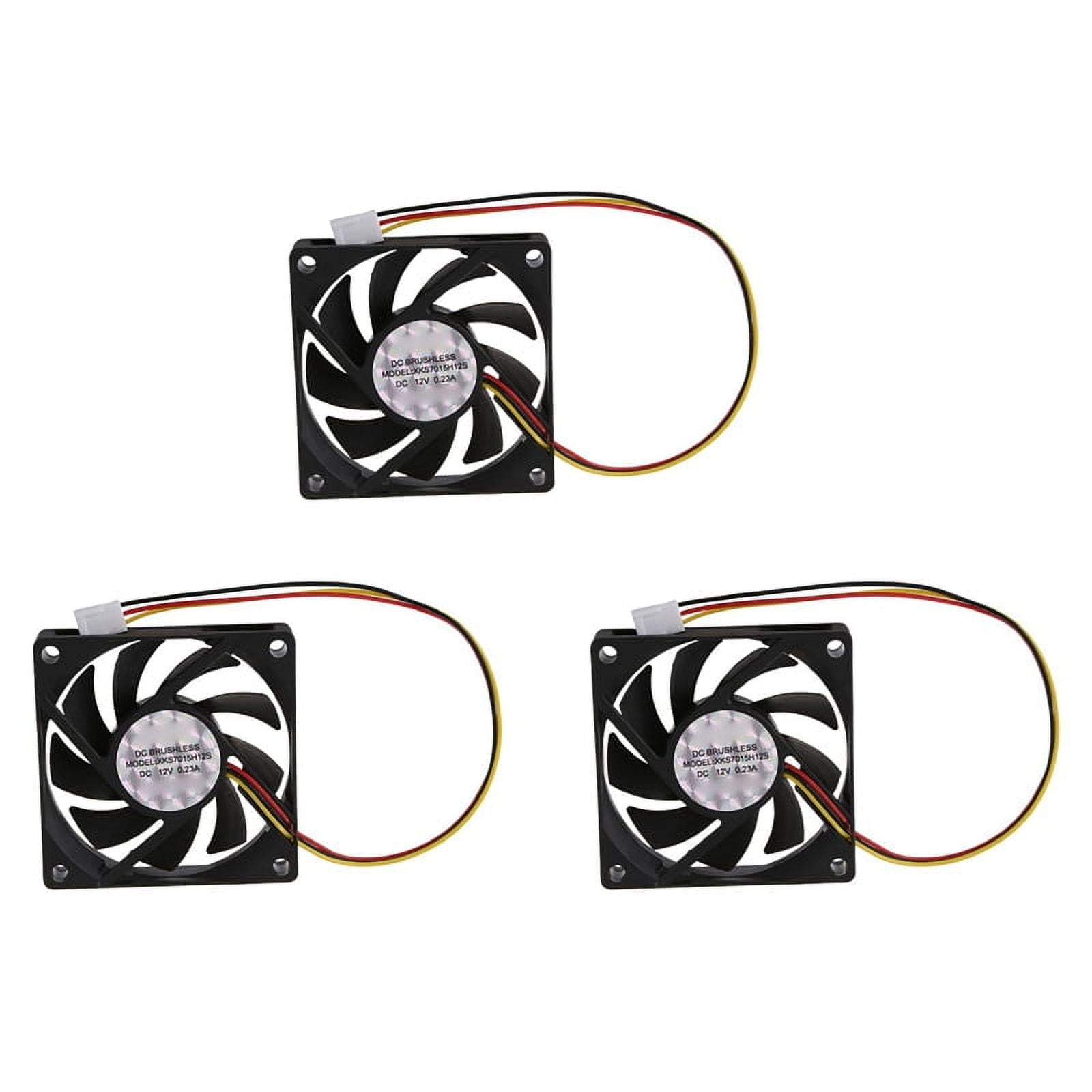 3X Internal 12V 3 Pin CPU Fan Cooler Fan para PC 70x70x15mm | Walmart ...