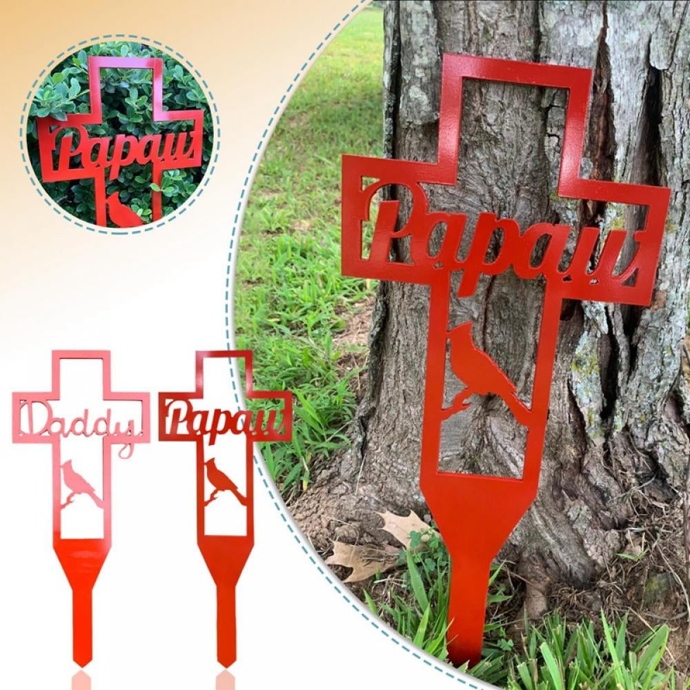 2PCS Easter Metal Cross,Cemetery Memorial Cross Stake,Yard Yard Signs ...