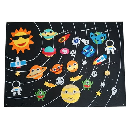 JOYWEI Outer Space Felt Storyboard Kit 3.5ft Solar System Cosmic Story ...