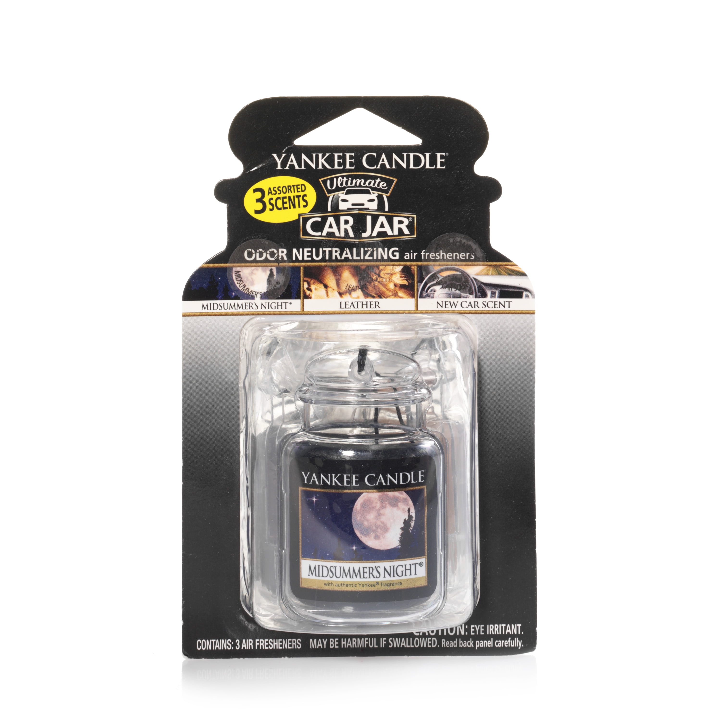 Yankee Candle Car Jar Ultimate Hanging Air Freshener 3-Pack (Leather ...