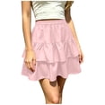 Aboser Womens Ruffles Mini Skirts Trendy Casual Layered Skirt ...