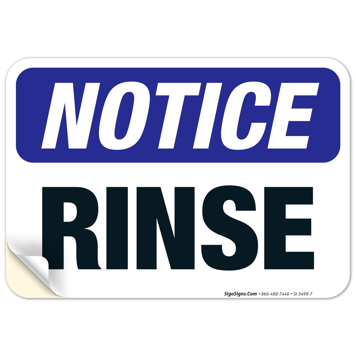 Rinse Sign, OSHA Notice Sign, 10x7 Vinyl Sticker - Walmart.com