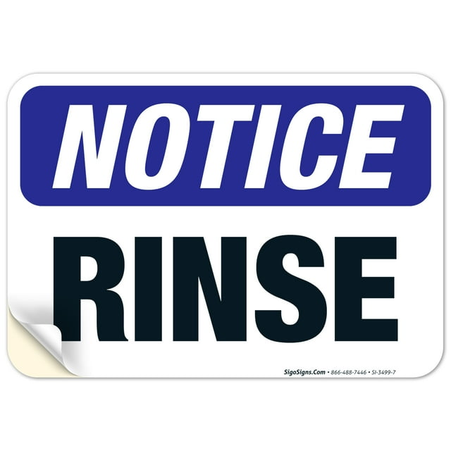 Rinse Sign, OSHA Notice Sign, 10x7 Vinyl Sticker - Walmart.com