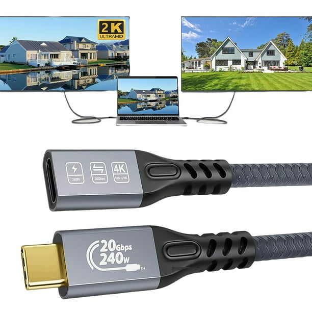 Cable Extensión USB C 0 25/0 5/1/2M PD240W Trenzado para 15 PC | Bodega ...