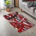 Abstract Red Waves Door Mat 16x24 Inch Modern Minimalist Red Black ...