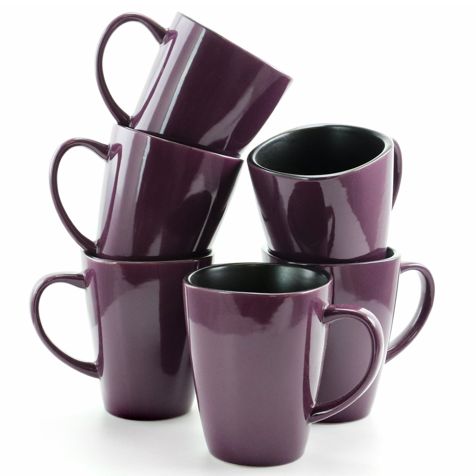 Elama's Lavender Fields 6 Piece Luxe and Large Dinner Mugs - Walmart.com
