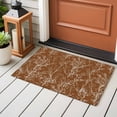 Brown Orange Washable Small Entryway Area Rugs 2'x3', White Tree Branch ...