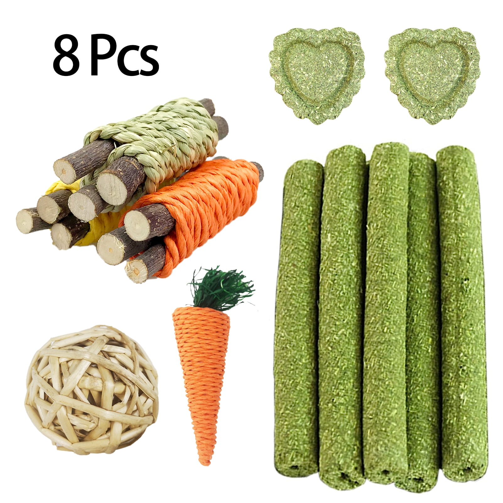 CHBORLESS 8 Pcs Hamster Chew Toy Small Animal Teeth Care for Guinea Pig ...