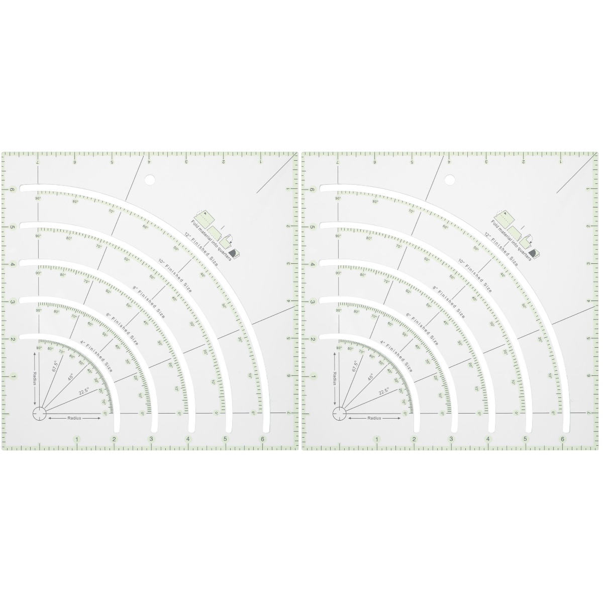 NUOLUX Quilting Ruler Ruler Sewing Fabric Square Circle Set Cut ...